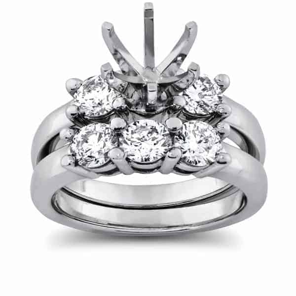 Three Stone Diamond Semi Mount (3/4cttw) - Jewelry Exchange