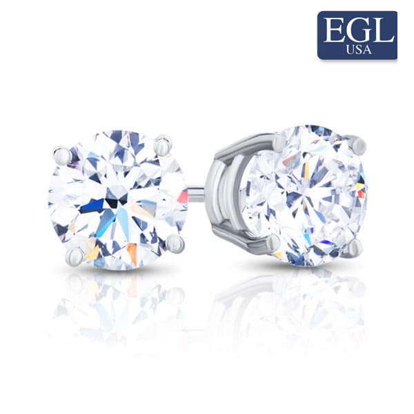 Natural Diamond Studs G-SI2 (EGL Certified 2cttw) - Jewelry Exchange