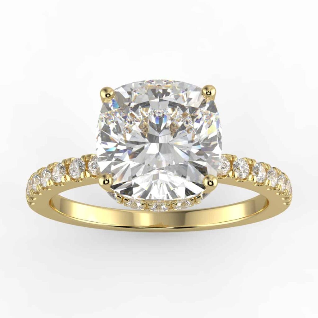 Diamond Hidden Halo Semi Mount (1/4cttw) - Jewelry Exchange