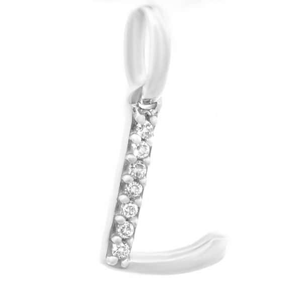 Lab Diamond Letter "L" Pendant - Jewelry Exchange
