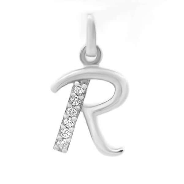 Lab Diamond Letter "R" Pendant - Jewelry Exchange