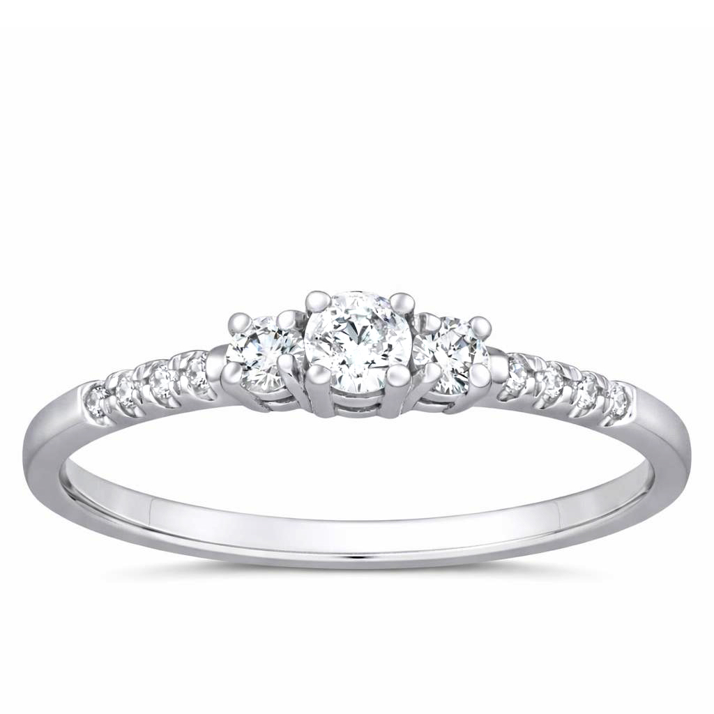 Lab Three Stone Diamond Ring (1/2cttw) - The Jewelry Exchange