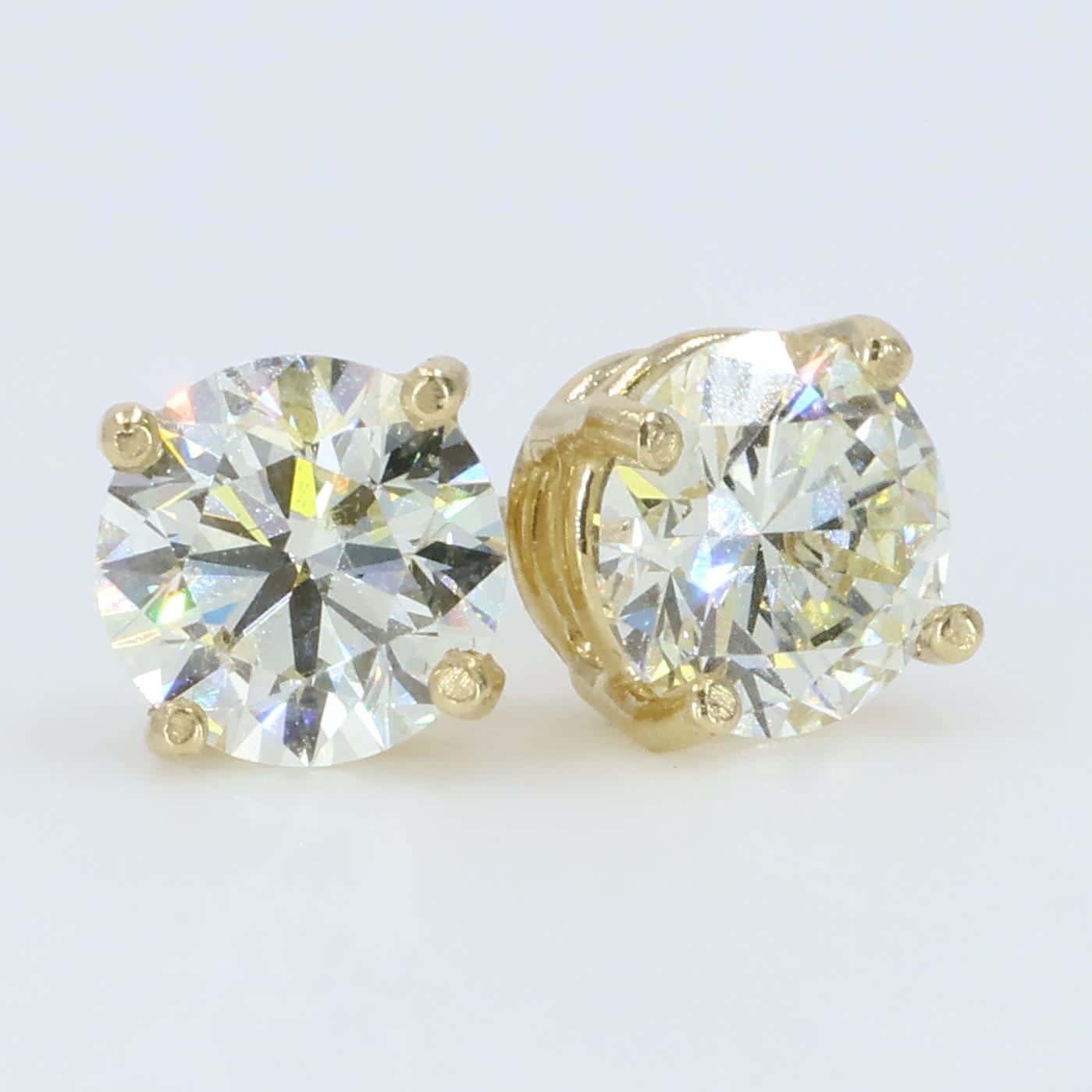 GIA Certified Rd Diamond Studs 2ct M-SI1 The Jewelry Exchange