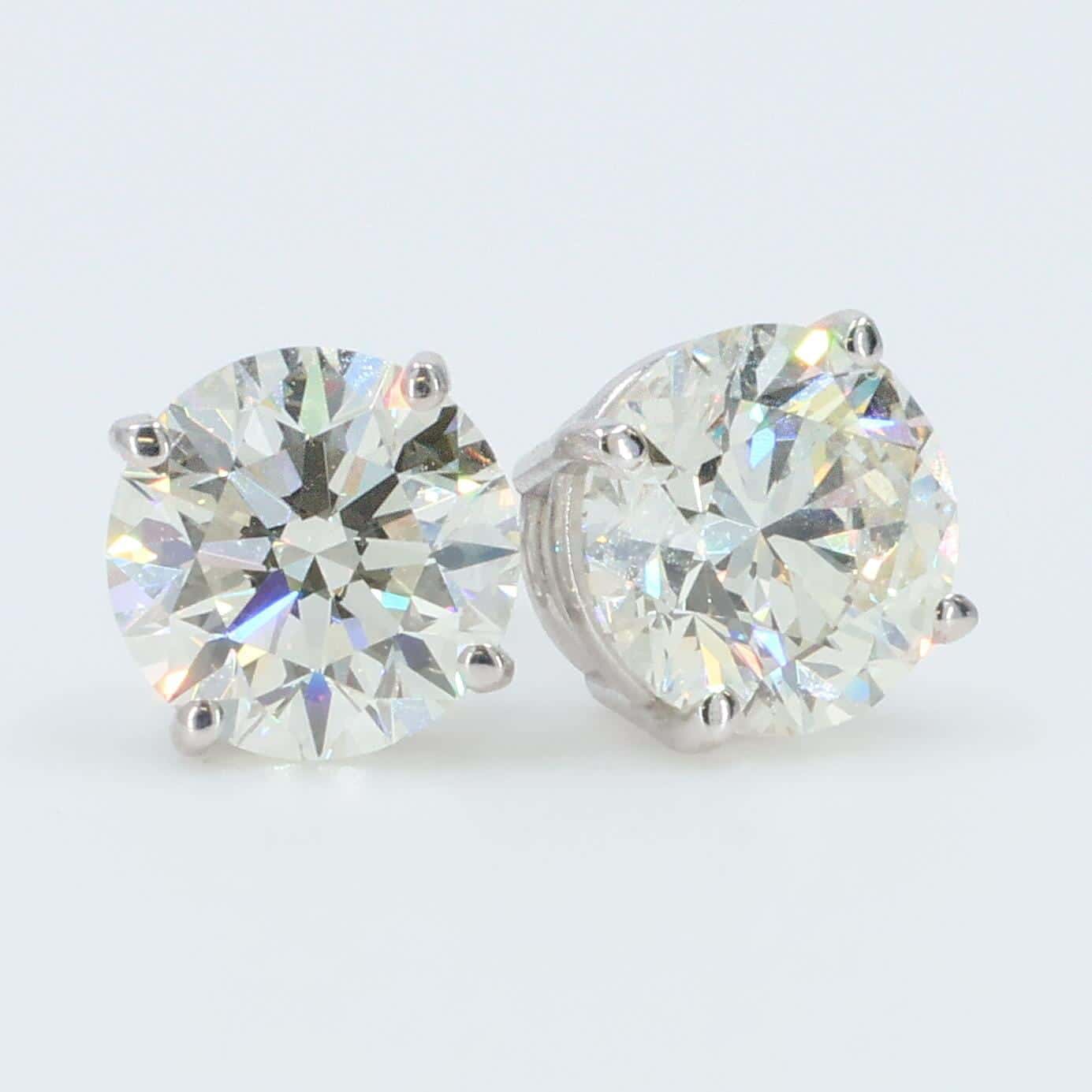 GIA Certified Rd Diamond Studs 2ct M-SI1 The Jewelry Exchange