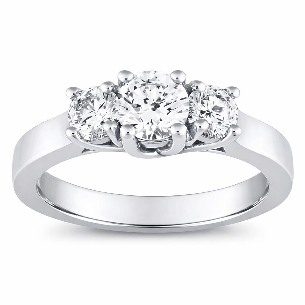 0.85ct Lab Diamond Three-Stone Ring | The Jewelry Exchange