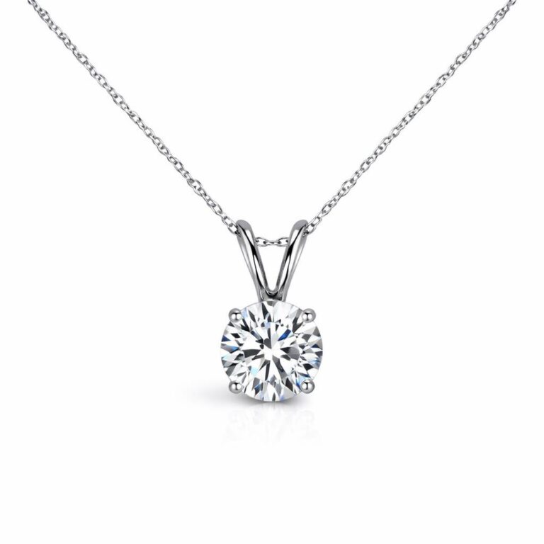 Round Lab Diamond Solitaire Pendant (1cttw) - Jewelry Exchange