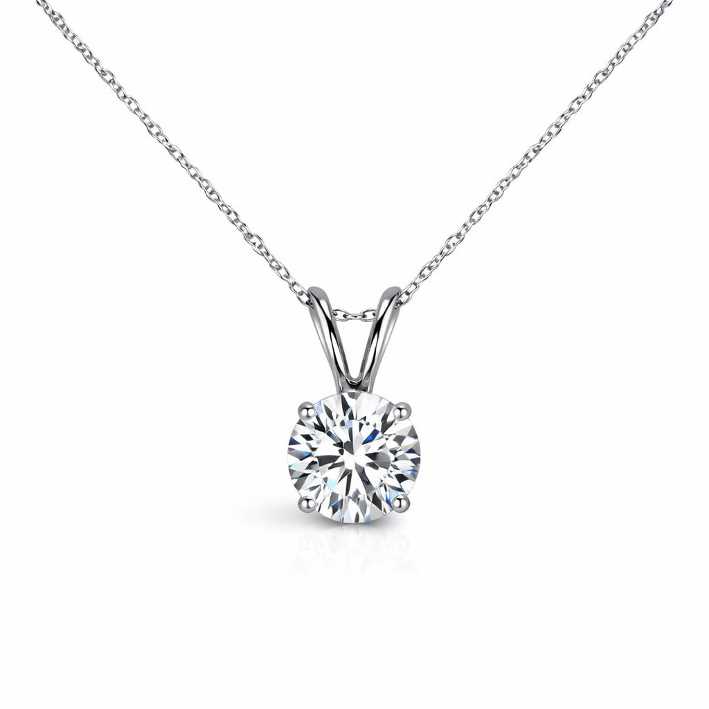 Round Lab Diamond Solitaire Pendant (1cttw) - Jewelry Exchange