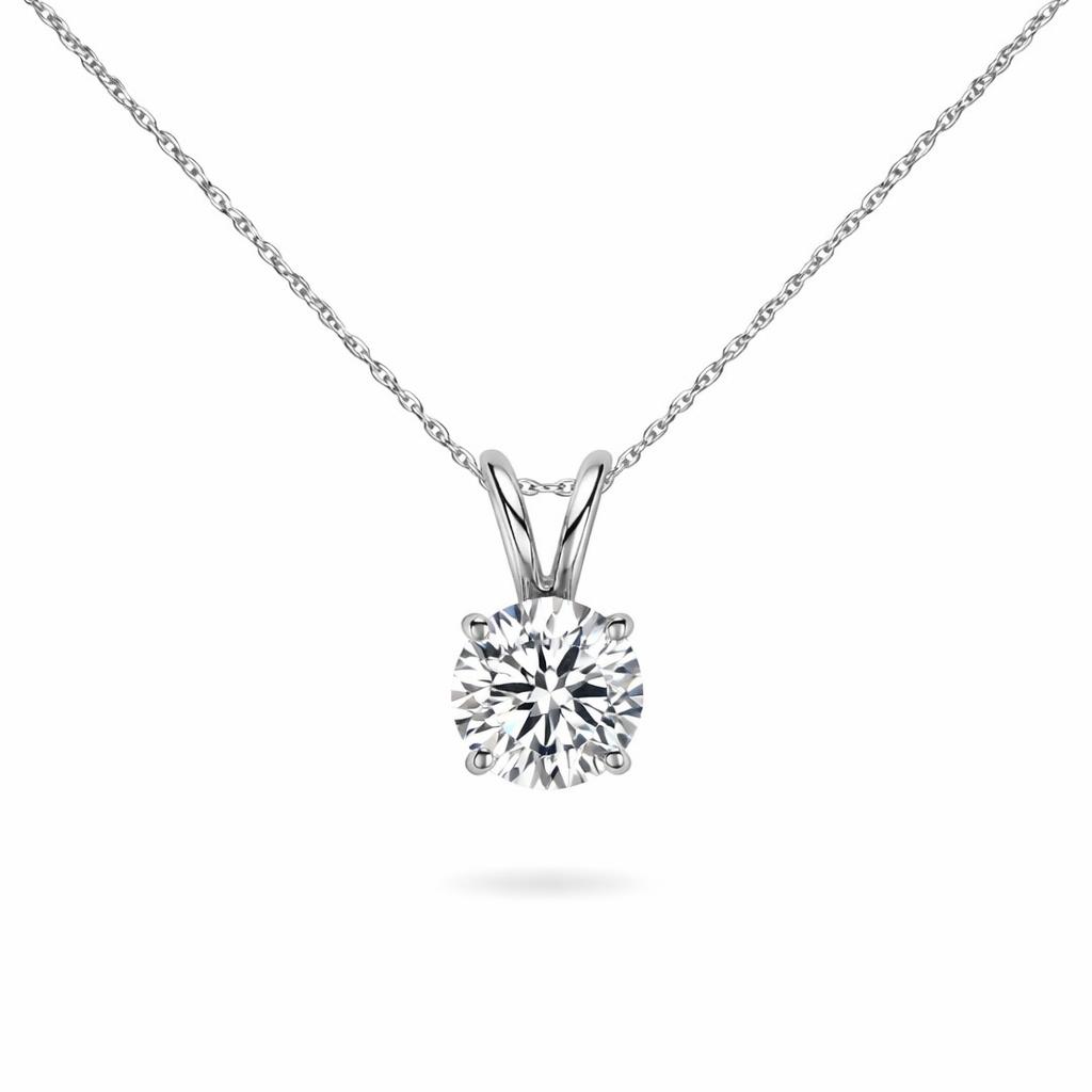 Round Lab Diamond Solitaire Pendant (1/2cttw) - Jewelry Exchange